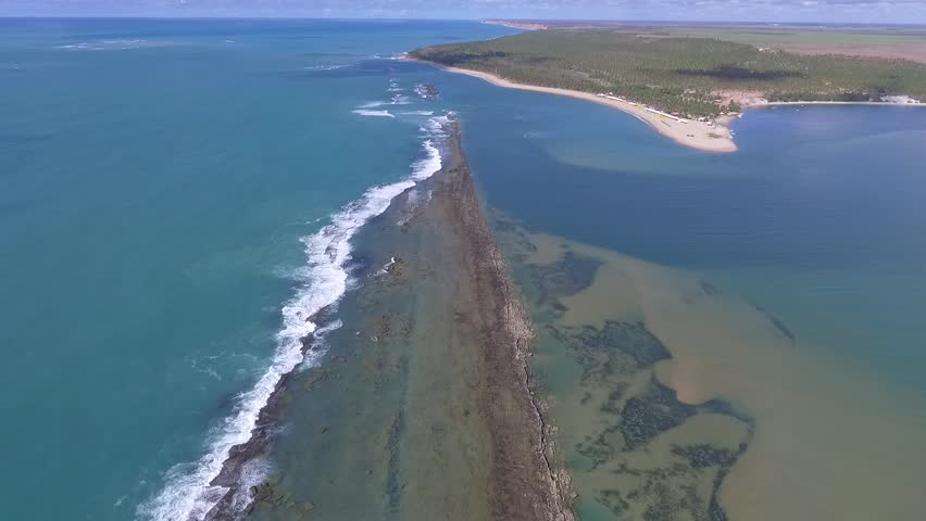 aerial view reefs gunga beach roteiro Stock Footage Video (100% Royalty ...
