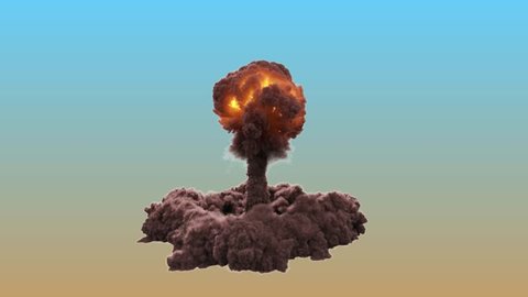 Nuclear Bomb Explosion Realistic Slow Motion Stock Footage Video (100% ...