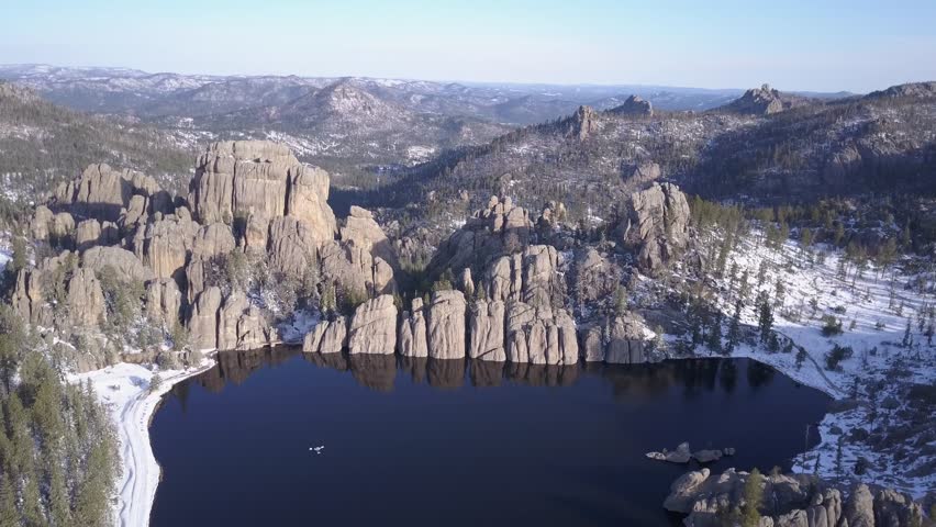 Lake and hills in Custer State Park, South Dakota image - Free stock ...