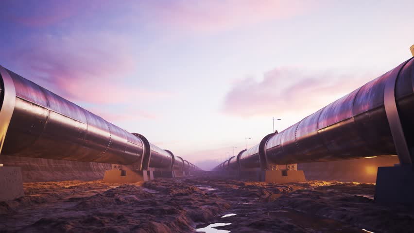 Two Streams of Pipeline Running Stock Footage Video (100% Royalty-free ...