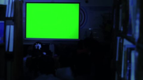 Projector Screen Showing Green Chroma Key Stock Footage Video (100% ...