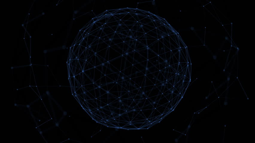 Abstract Plexus Sphere Rotation Circle Stock Footage Video (100% ...