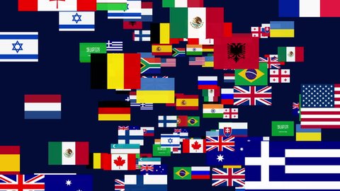 wall filled colorful world flags zoom Stock Footage Video (100% Royalty ...