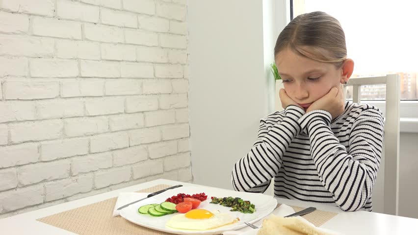 sick child couldn't eat breakfast kitchen Stock Footage Video (100% ...