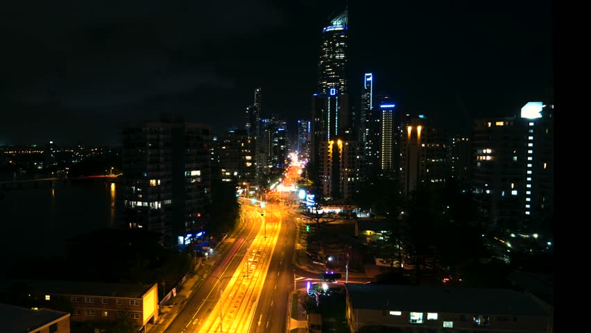 highway through city night time lapse Stock Footage Video (100% Royalty ...