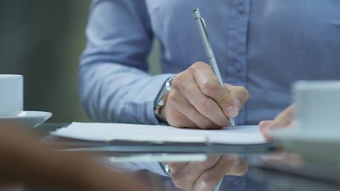 Business People Meeting Office Signing Contract Stock Footage Video ...