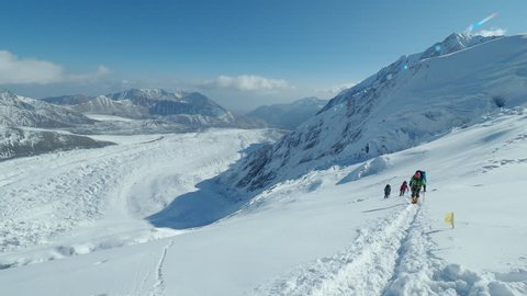 Extreme Mountain Climbing Sub Zero Weather Stock Footage Video (100% ...
