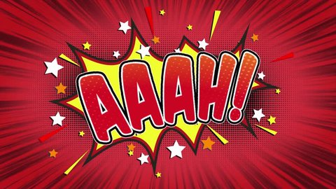 Aaah Word Retro Cartoon Comic Bubbles Stock Footage Video (100% Royalty ...