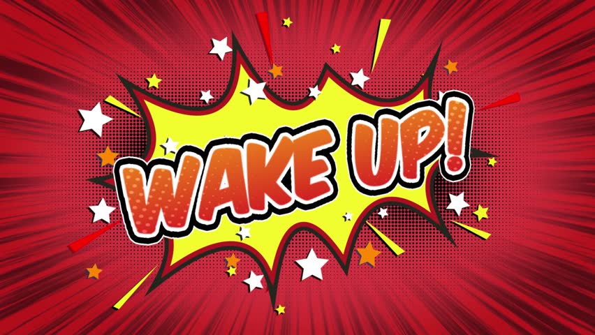 Wake up Word Retro Cartoon Stock Footage Video (100% Royalty-free ...
