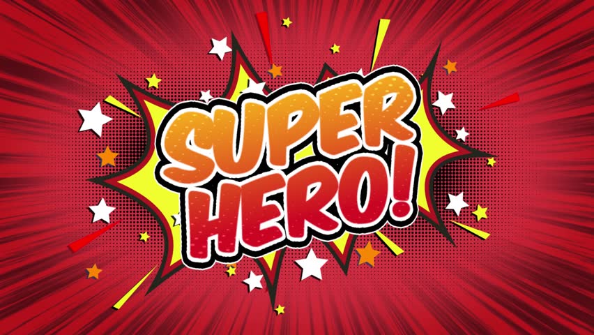 super hero word retro cartoon comic Stock Footage Video (100% Royalty ...