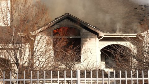 Blazing Condo Building Destroyed Fire Stock Footage Video (100% Royalty ...