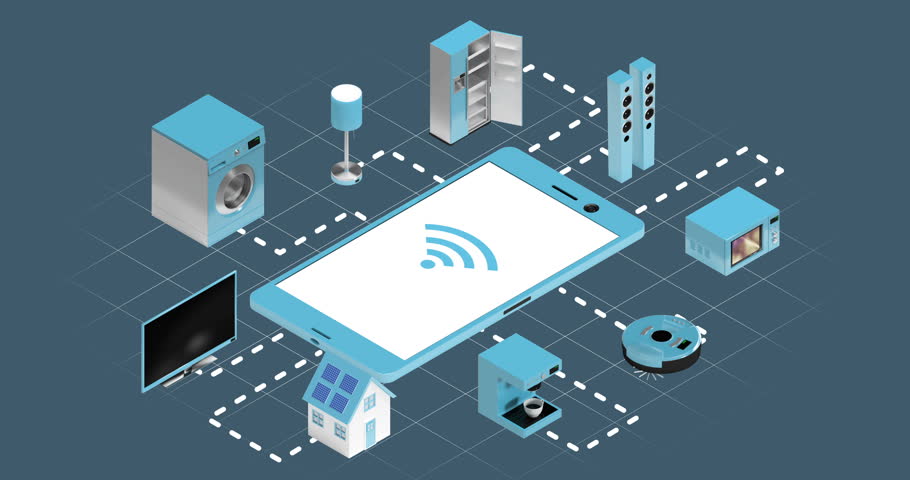 home appliances connecting through smart phone Stock Footage Video (100 ...