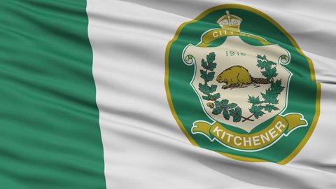 Kitchener Closeup Flag City Canada Realistic Stock Footage Video (100% ...