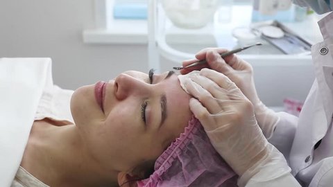Attractive Girl Having Face Cleaned Skin Stock Footage Video (100% ...