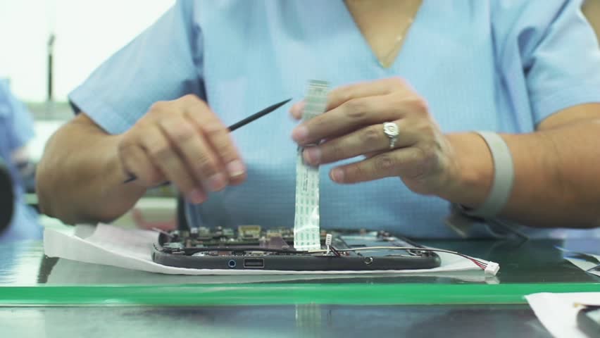 quality control assembly line computer pcb Stock Footage Video (100% ...