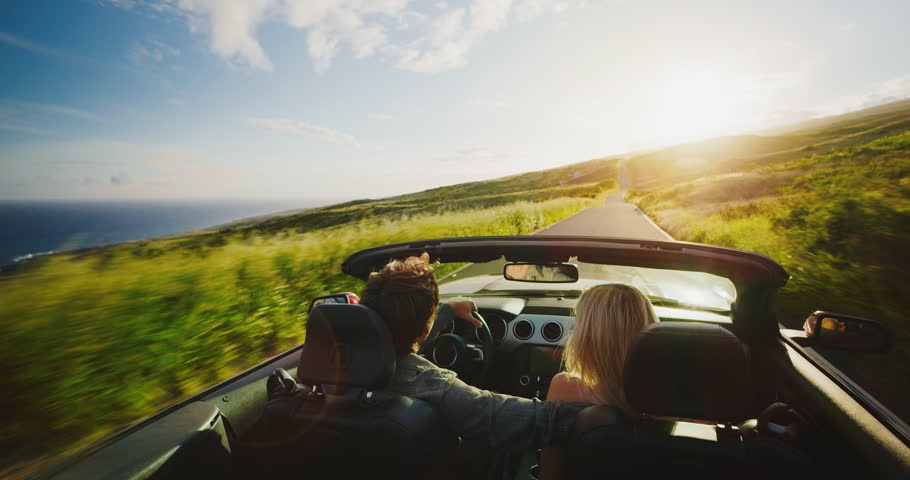 Couple Driving Into the Sunset Stock Footage Video (100% Royalty-free ...