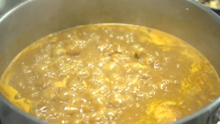 Boiling Soup Surface Close-up 1080p Stock Footage Video (100% Royalty ...