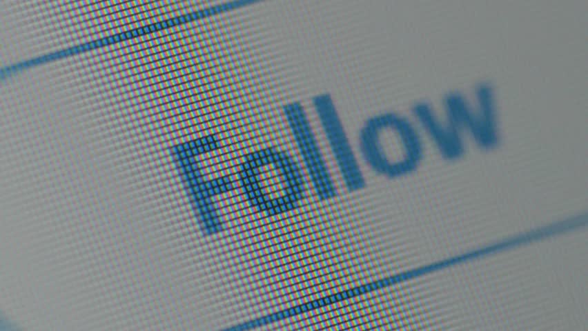 following clicking follow button on social Stock Footage Video (100% ...