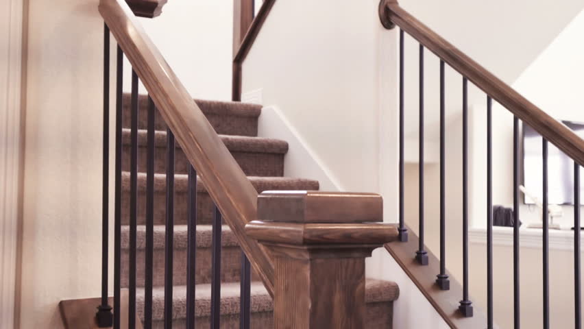 top view residential stairs luxury home Stock Footage Video (100% ...