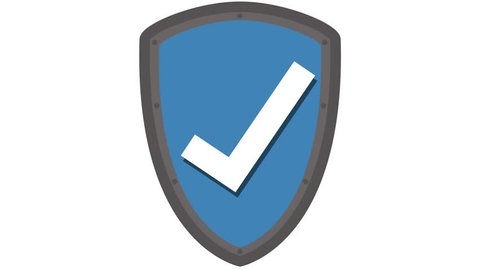 Shield Icon Protection Concept Tick Out Stock Footage Video (100% ...