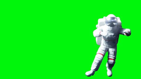 Astronaut Levitation Space Green Screen Realistic Stock Footage Video ...