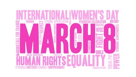 March 8 Word Cloud On White Stock Footage Video (100% Royalty-free ...