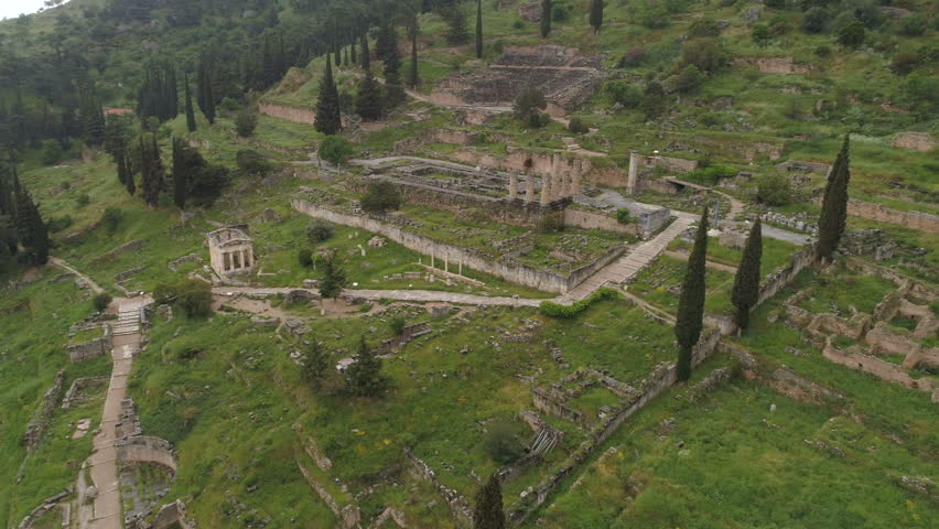 aerial view archaeological site ancient delphi Stock Footage Video (100 ...