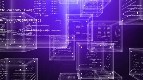Volumetric 3d Rendering Program Code Boxes Stock Footage Video (100% ...