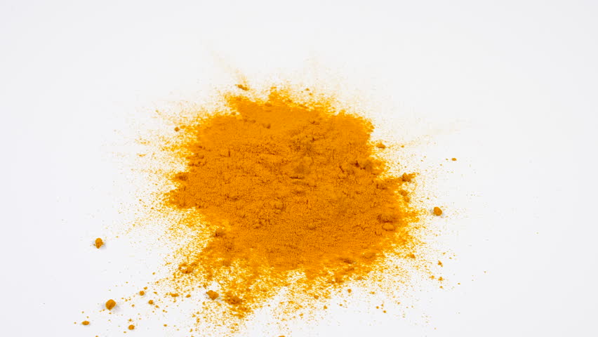 4k Yellow Turmeric On White Stock Footage Video (100% Royalty-free ...