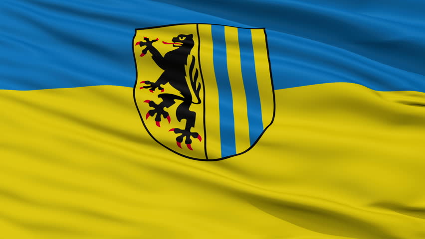 leipzig closeup flag city germany realistic Stock Footage Video (100% ...