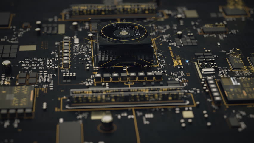 Sci-fi Circuit Board Fly Through. Stock Footage Video (100% Royalty ...