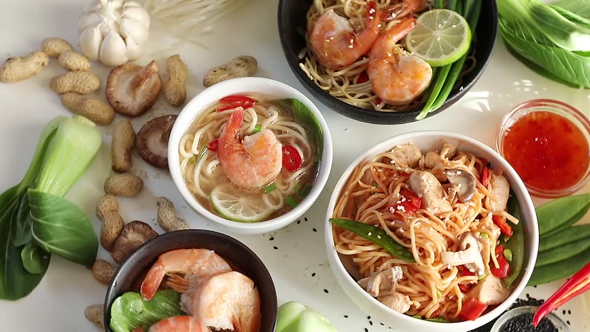 thai food traditional asian cuisine top Stock Footage Video (100% ...