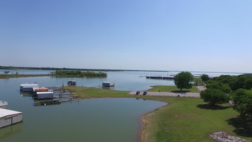 aerial flight over crappie houses tower Stock Footage Video (100% ...