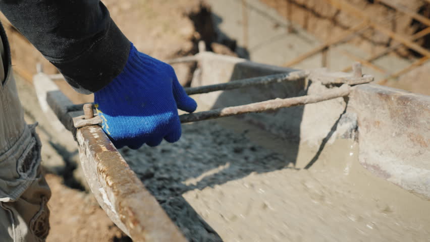 top view worker's hand guides chute Stock Footage Video (100% Royalty ...