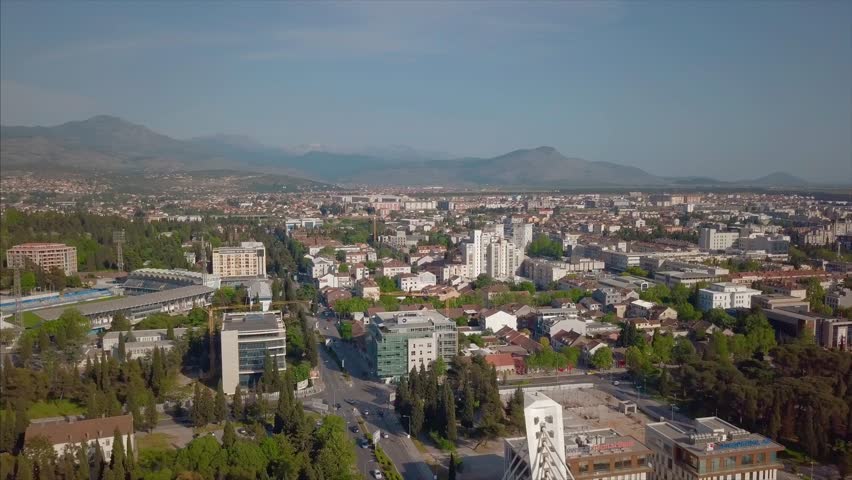 panorama city podgorica montenegro Stock Footage Video (100% Royalty ...