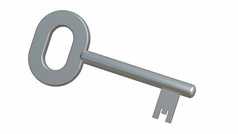 3d Render Rotating Key On White Stock Footage Video (100% Royalty-free ...