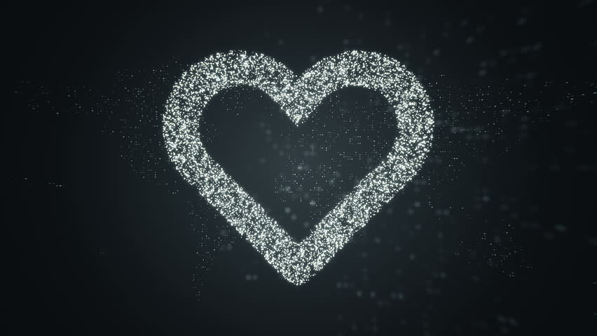 animation flying flickering particles form heart Stock Footage Video ...