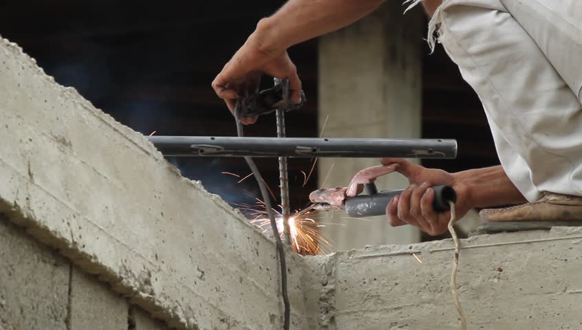 installation electric fence perimeter welding give Stock Footage Video ...