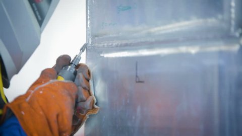Welder Preparing Surface Welding Stock Footage Video (100% Royalty-free ...