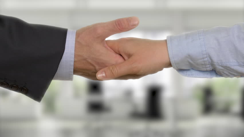 Tender Business Handshake at Workspace, Stock Footage Video (100% ...