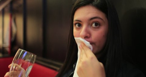 Portrait Young Woman Crying Unexpected Joy Stock Footage Video (100% ...