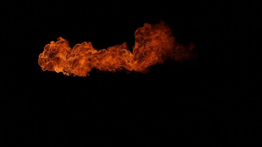 side view fire blast on black Stock Footage Video (100% Royalty-free ...