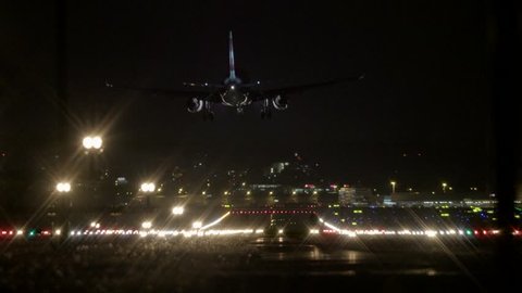 Commercial Airliner Aircraft Plane Night Flight Stock Footage Video ...