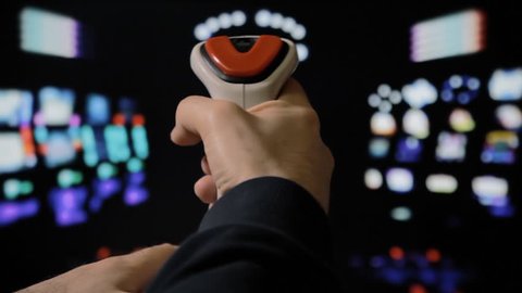 Playing Retro Vintage Joystick Input Device Stock Footage Video (100% ...