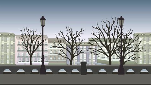 Animated Background European City Street Buildings Stock Footage Video ...