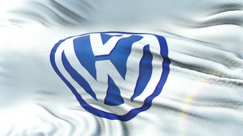 Vw Car New Logo Closeup Waving Stock Footage Video (100% Royalty-free ...