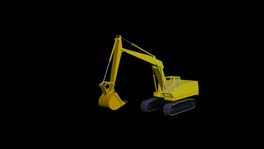 2d animation construction digger mechanical excavator Stock Footage ...