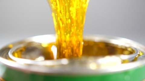 Golden Syrup Pouring Into Metal Container Stock Footage Video (100% ...