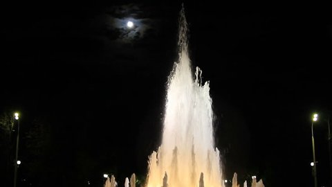 Shining Rising Streams Fountain Background Night Stock Footage Video ...