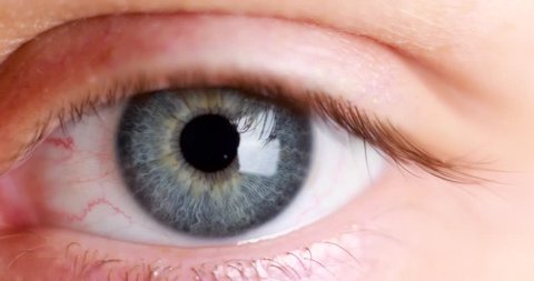 Pupil Enlargement Woman Eye Detail Stock Footage Video (100% Royalty ...